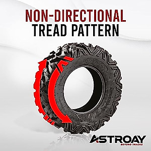 Astroay Atlas 26x10x14 UTV Tires, All-Terrain Tire 6-Ply Bias Construction Non-Directional Tread Pattern For Durability, Grip, and Traction Off-Roading