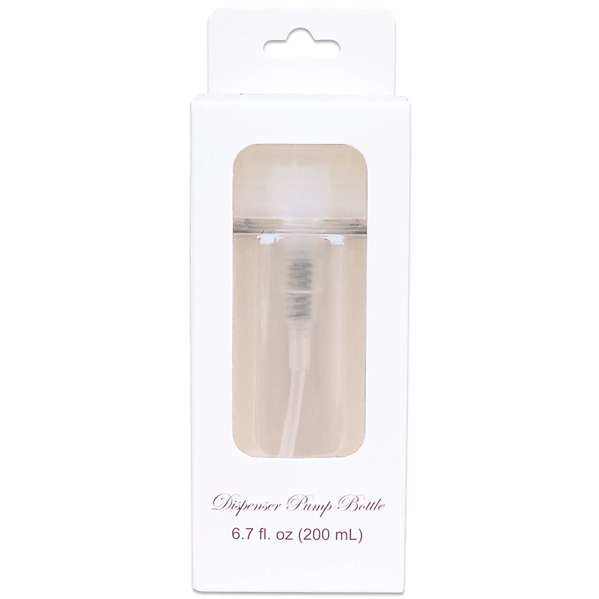 Beauticom Professional No Wording Labeled Push Down Liquid Pumping Empty Bottle Dispenser (7 oz, Clear)