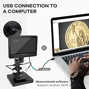 Andonstar AD249S-P 10.1 Inch HDMI Digital Microscope, 4000x 3 Lens 2160P UHD Video Record, Biological Microscope Kit for Adults and Kids, Coin Microscope for Error Coins, Prepared Slides, 32G SD Card