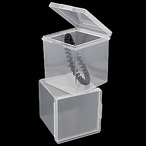 JAPCHET 72 Pieces Plastic Bead Storage Containers, Clear Small Bead Organizers with Lid, Clear Square Display Boxes for Beads, Buttons and Candies, 2.2 x 2.2 x 2.3 In
