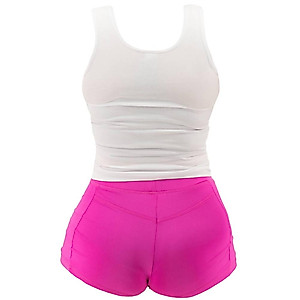 Ripple Junction Hooters Girl Waitress Role Play Costume Uniform Outfit w/Tank Top Shorts Adult Women's M Pink