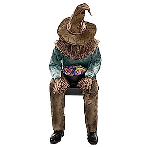 Spirit Halloween 4.5 Ft Scary Sitting Scarecrow Animatronic | Decorations | Animated | Pop-up Motion | Scarecrow Prop