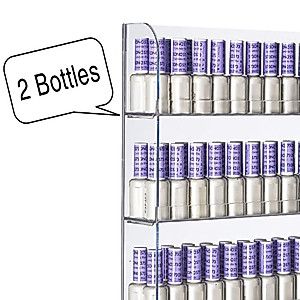 AMT Acrylic Nail Polish Racks for the Wall. CLEAR Nail Polish Display. Young Living Essential Oils Organizer. Holds up to 180 Btls. Plus a Microfiber Cloth for Cleaning Purposes (6 Tier- 180)