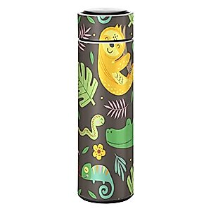 CaTaKu Hawaii Sloth Animals Water Bottle Insulated 16 oz Stainless Steel Flask Thermos Bottle for Coffee Water Drink Reusable Wide Mouth Vacuum Travel Mug Cup