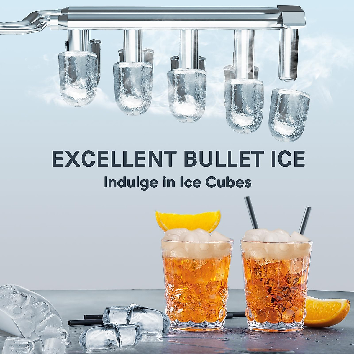 Kismile Ice Makers Countertop with Carry Handle,Self-Cleaning Ice Maker Machine with Ice Basket and Ice Scoop,Portable Ice Maker for Home,Office,Kitchen (Black)