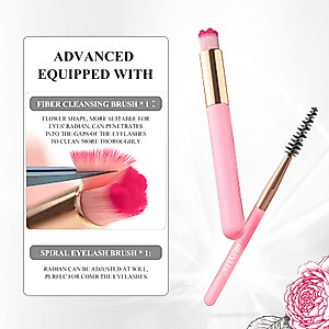 BREYLEE Shampoo for Lash Extensions, 60ml+Rinse Bottle+Brushes, Eyelash Extension Cleanser, Lash Wash Bath, Lash Cleaner, Paraben & Sulfate Free for Salon and Home Use