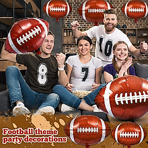 30 Pieces Large Football Foil Balloons for Football Party Decorations 27 Inches, 22 Inches Football Shaped Aluminum Foil Balloons Rugby Balloons for Sports Theme Birthday Party Favors
