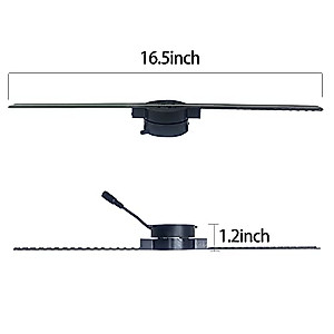 3D Hologram Fan, Hologram Fan WiFi with 224 LED Lights - 16.5-inch Animated Holographic Display for Business Stores, Shops, Holidays & Events
