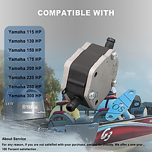 Fuel Pump Assy for Yamaha Outboard 115HP 130HP 150HP 175HP 200HP 225HP 250HP 300HP 2-stroke Boat Motor Engine Replace Sierra 18-7349 6E5-24410-03-00 6E5244100300, Silver, 3.74x2.99x1.73 Inch