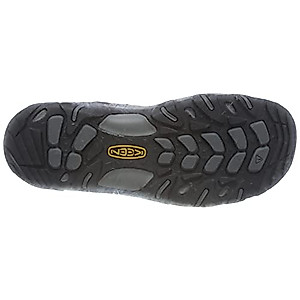 KEEN Men's Steens Mid Height Leather Waterproof Hiking Boots, Black Olive Yellow, 8.5