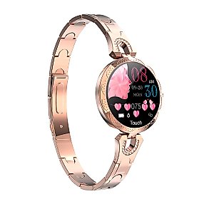Thafikzi Smartwatch for Women Compatible for iPhone Samsung Android iOS Phones. Smart Bracelet with Female Menstrual Cycle Heart Rate Blood Pressure Remote Photography Waterproof Pedometer (Gold)