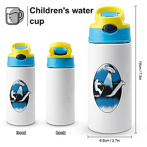 Bigfoot Water Ski with Loch Ness Insulation Water Bottle with Lid Insulated Stainless Steel Tumbler Double Wall Office Home Cup