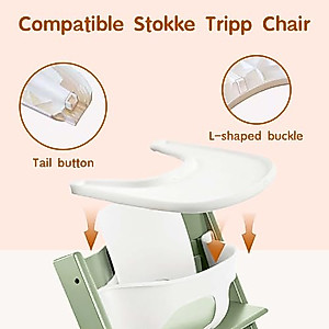 Baby High Chair Tray Compatible with Stokke Tripp Trapp Chair, Tripp Trapp Tray Replacement, Easy to Installa & Clean, BPA-Free Plastic, Suitable for Toddlers Aged 6-36 Months, White Baby Feeding Tray