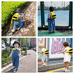 Baby Backpack with Leash for Toddler,Small Bee Backpack for kids,Anti Lost Bag
