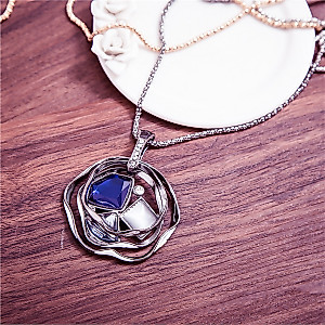 Merdia Long Chain Necklace for Elegant Women Pendant Necklace with Created Crystals | Necklaces for Women | Birthday Gifts for Women | Women Jewelry | Necklaces for Girlfriend | Women's Necklace