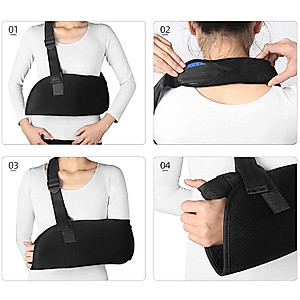 QIANMEI Fixed elbow brace Arm Sling for Shoulder Injury, Women and Men, Rotator Cuff Torn, Wrist and Elbow Surgery, for Dislocation,Sprains and Strains (Size : L)