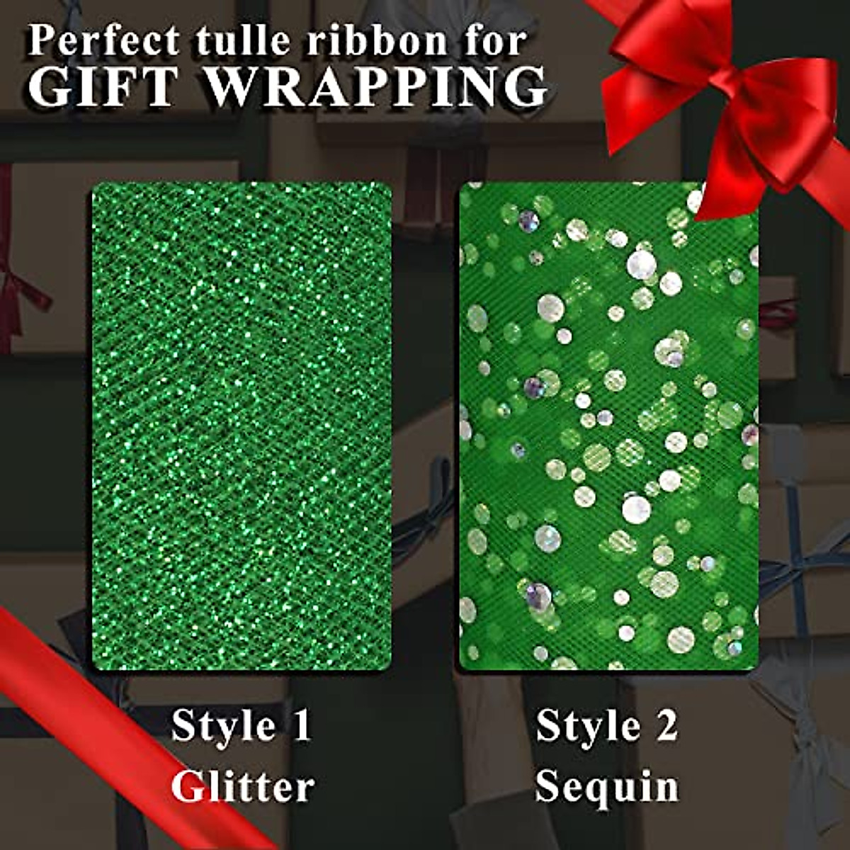 Gold Glitter Tulle Rolls 6 Inch by 50 Yards Sparkle Fabric Ribbon for DIY Tutu Skirt Sewing Bow Wedding Decorations Craft Supplies