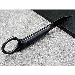 Ccanku C1140 Fixed Blade Claw Knife,D2 Blade G10 Handle EDC Tool Utility Knife for Outdoor, Survival, Hiking, Camping(Black)