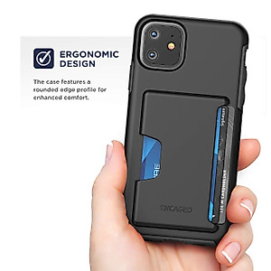 ENCASED iPhone 11 Wallet Case (2019) Ultra Durable Cover with Card Holder Slot (4 Credit Cards Capacity) Black