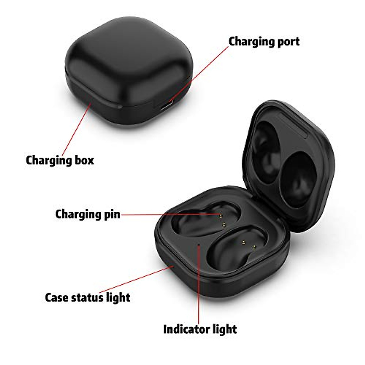 Aukvite Charging Case Compatible with Galaxy Buds Live, Wired Charger Case Replacement for Samsung Galaxy Buds Live SM-R180 (Galaxy Buds Live Charging Case Only, Earbuds NOT Included) (Black)