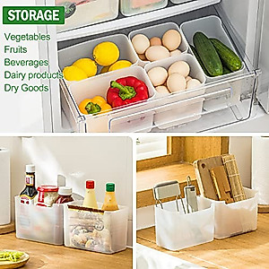 Poeland Refrigerator Organizer Box, Fridge Side Door Storage Containers Plastic Translucent Pack of 3