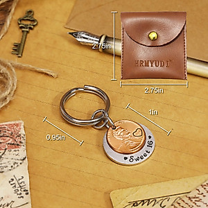 HRMYUDI Sweet 16th Birthday Gifts, 2008 Lucky Penny Coin Key Chain for New Driver Gift, Sweet 16 Gifts for Daughter Granddaughter Niece