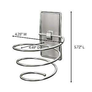 Command Hair Dryer Holder, Satin Nickel, 1-Holder, 2-Water-Resistant Strips, Organize Damage-Free