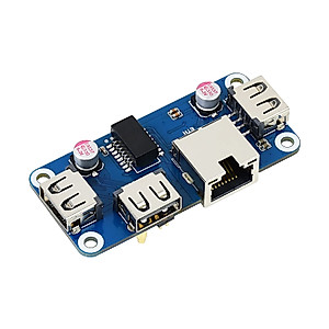 waveshare Ethernet/USB HUB HAT B Expansion Board for Raspberry Pi 4 B/3 B+/3 B/2 B/Zero/Zero 2 W/W/WH,PC,with 1 RJ45 10/100M Ethernet Port, 3 USB Ports Compatible with USB2.0/1.1