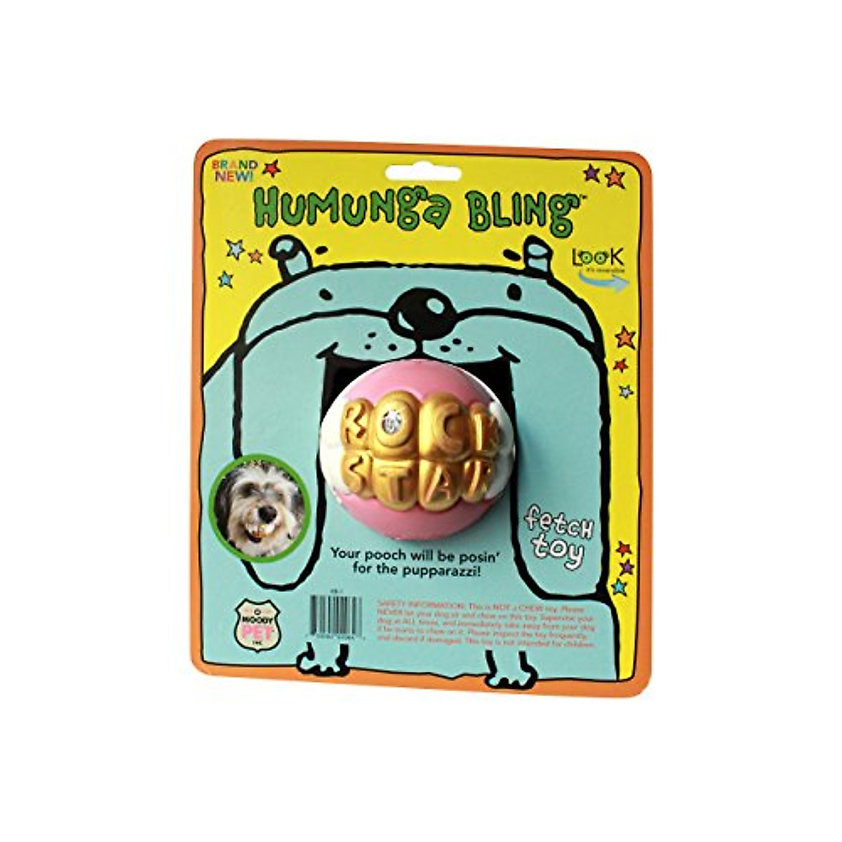 Humunga Bling Rock Star Teeth Shaped Ball Toy for Medium and Large Dogs