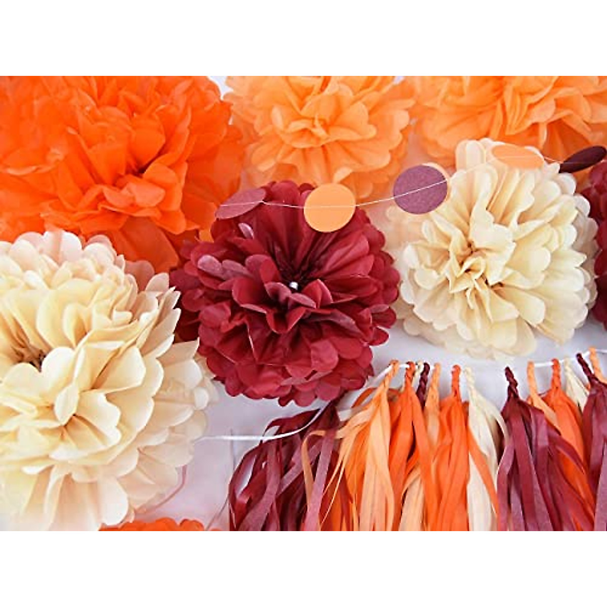 Fall Bridal Shower Decorations/Burgundy Fall Birthday Decorations Women/Burgundy Orange Champagne Party Decorations/Fall Wedding Decorations Maroon Burgundy Wedding/Thanksgving Party Decorations