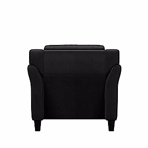 Lifestyle Solutions Harrington Armchair for Reading with Arm Rest, 35.4" W x 32.0" D x 32.7" H,Microfiber,Black