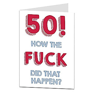 LimaLima Funny 50th Birthday Card For Men & Women Blank Inside To Add Your Own Personal Message Perfect For Husband Wife Brother Sister
