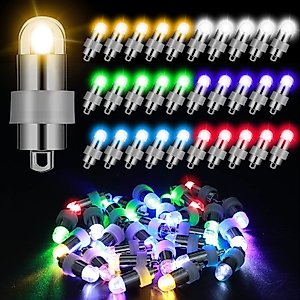 Mudder 30 Pieces Christmas LED Balloon Lights Mini Paper Lantern Lights Bulbs Battery Powered Waterproof for Wedding Graduation Party DIY Crafts Decoration(Multicolored)