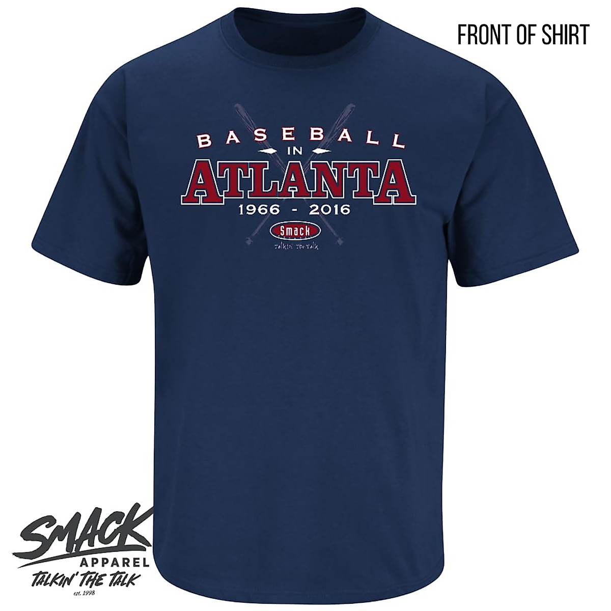 Atlanta Baseball Fans. Baseball in Atlanta Navy T-Shirt (Sm-5X) (Short Sleeve, X-Large)