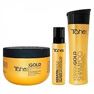 Keratin Gold Shampoo, Hair Mask and Serum Set (300ml, 300ml, 30ml)