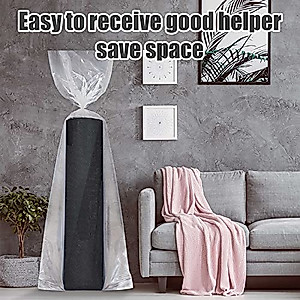 4 Pcs Rug Storage Bag and 100 Pcs Zip Tie 2 x 11 Ft Large Clear Carpet Bag Fits Rugs up to 9 x 12 Ft White Nylon Locking Cable Ties Plastic Area Rug Bag to Preserve Rolled Rugs for Moving or Storage