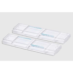 Bundle of 2 McMaster Method Microscope Slides, FEC (Fecal Egg Count) Double Chamber Slide for Parasite Testing, Count Parasite Eggs in Horses, Sheep, Goats, Cattle.