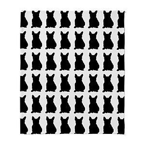 CafePress French Bulldog Silhouette Flip Flops in Black Arct Arctic Fleece Throw Blanket