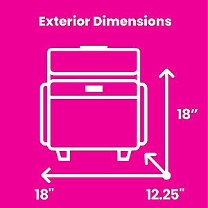 Everything Mary Deluxe Rolling Papercraft Craft Case, Black Quilted - Scrapbook Tote Bag w/Wheels for Scrapbooking & Art - Travel Organizer Storage for IRIS Boxes - for Teachers & Medical