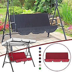 3 Seater Outdoor Swing Seat Cushions Cover Replacement,Waterproof Indoor/Outdoor Bench Cushion Swing Chair Seat Pads Hammock Cushion Pool Seat Protection for Porch Patio Garden Yard(B/Gray)