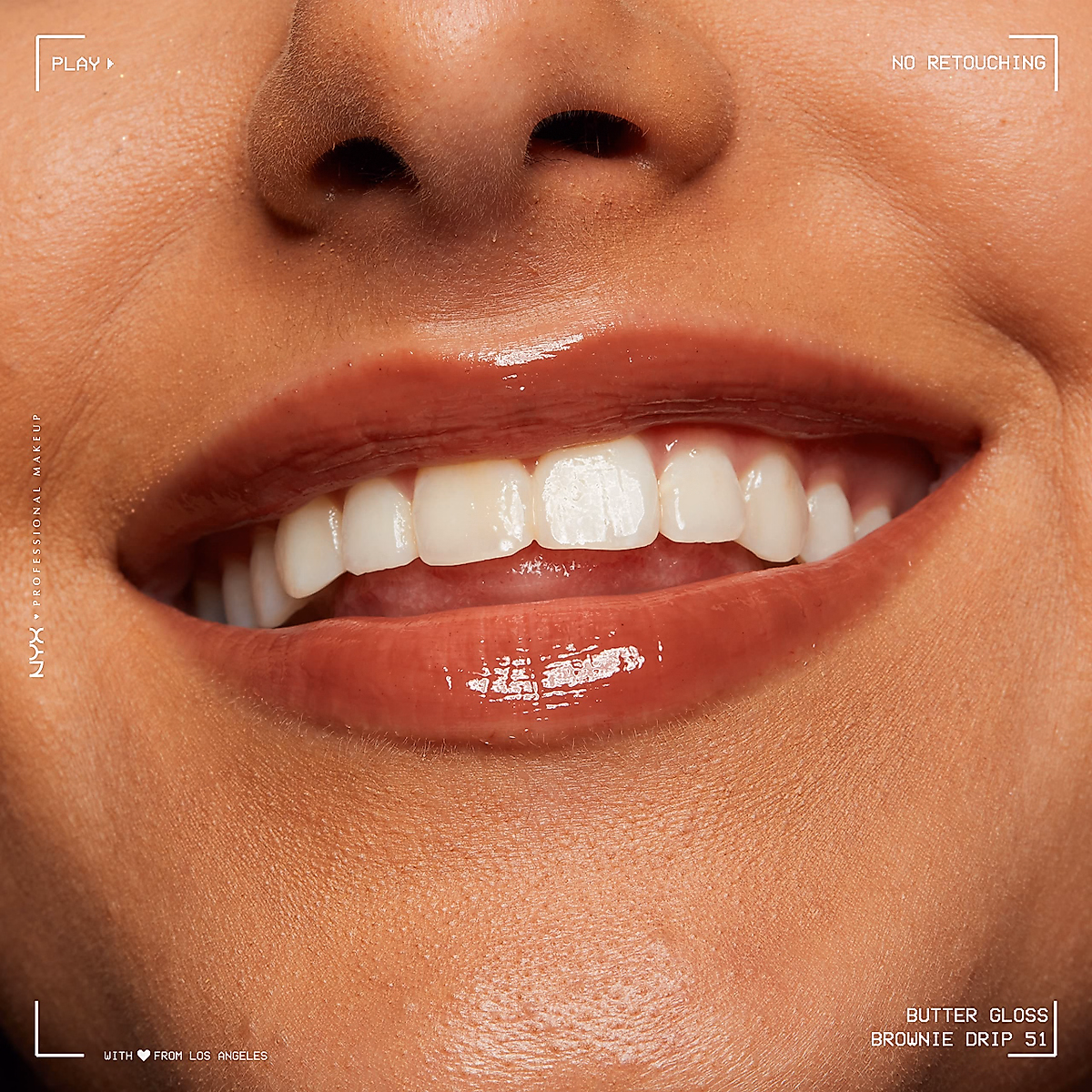 NYX PROFESSIONAL MAKEUP Butter Gloss Brown Sugar, Non-Sticky Lip Gloss - Brownie Drip (Deep Brown)