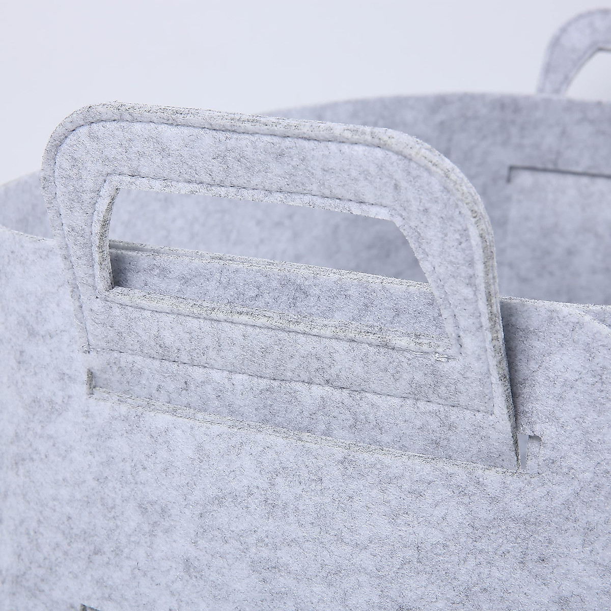 Foldable Felt Storage Bin Basket with Handles Collapsible Fabric Cube Organizer for Nursery,Office,Bedroom,Baby-Clothes Toys Blanket Organizing