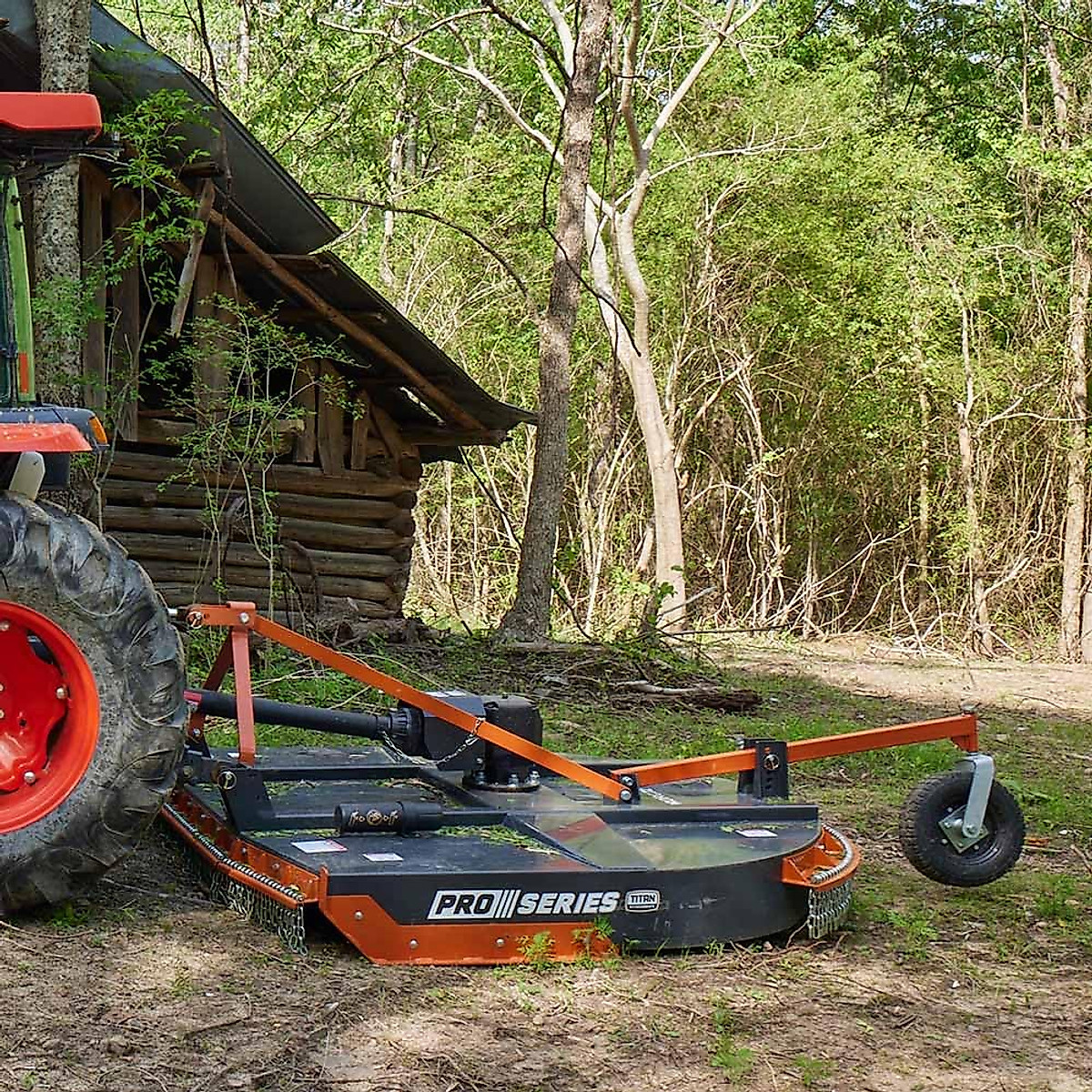 Titan Attachments 5 FT PRO Series Rotary Cutter, for Cat 1 Tractors with Rear 3 Point Hitch, Cast Iron Gear Box with Slip Clutch PTO Shaft, Brush Cutter Attachment, Mulches with Rear Discharge