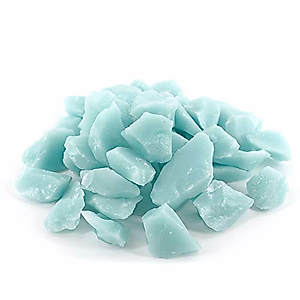 Glow in The Dark Fire Glass Gravel Stones Rocks for Fire Pit Use Fish Tank Aquarium Garden Decoration,2-4cm,680g/1.5lb (Aqua)