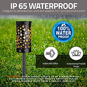 Solar Pathway Lights Outdoor Waterproof | 6 PCs Solar Hanging Lanterns - Garden Decorations Solar Powered Light Outdoor Lantern I Outside Walkway Path Decorative Ornament Bright Lighting Yard