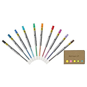 Signo Gel Ink Refills for Style Fit Gel Multi Pen 0.38mm 10 Color Ink, Sticky Notes Value Set