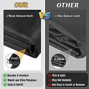 CADARA Fireplace Blocker Blanket Stops Overnight Heat Loss, Fireplace Draft Stopper Save Energy, Indoor Fireplace Cover Insulation Black 39" W x 32" H