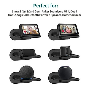 HomeMount Show5 Wall Mount - Space Saving Smart Home Wall Stand Holder Shelf Compatible with Speaker Show 5 (1st & 2nd Gen) Black
