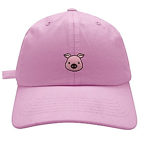 JPAK Pig Baseball Cap Embroidered Cotton Dad Hat - Pork Bacon Pink
