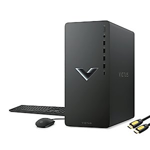 HP Victus 15L Gaming Desktop, 12th Gen Intel Core i3-12100F, GeForce GTX 1650 4GB, 32GB RAM, 1TB PCIe SSD+1TB HDD, USB-C, HDMI, RJ45, WiFi 6, DVI, Peripherals, SPS HDMI Cable, Win 11